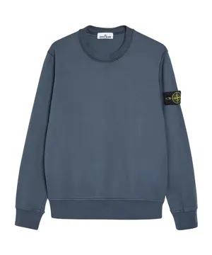 Stone Island Logo Cotton Sweatshirt - Blue