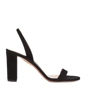 AQUAZZURA Suede Block Heel Sandals - Black