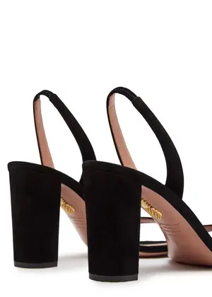 AQUAZZURA Suede Block Heel Sandals