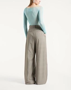 Sportmax Minimalist Loose-fit Plaid Dress Pants