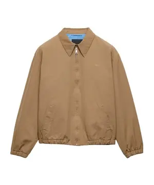 Prada Cotton Zip-up Jacket With Embroidered Logo