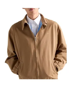 Prada Cotton Zip-up Jacket With Embroidered Logo