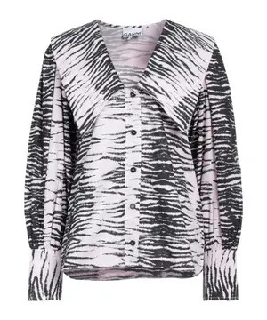 GANNI Tiger-striped Long-sleeve Shirt