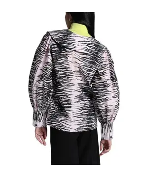 GANNI Tiger-striped Long-sleeve Shirt