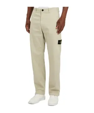 Stone Island Logo Stretch-cotton Trousers