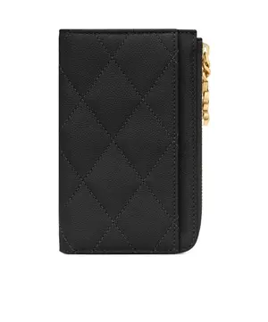Saint Laurent Quilted Leather Card Holder - Black