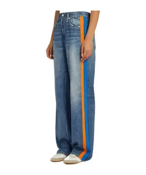 Rag & Bone Striped Denim-print Cotton Track Pants
