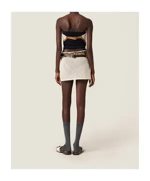 Miu Miu Cotton And Suede Bandana Top