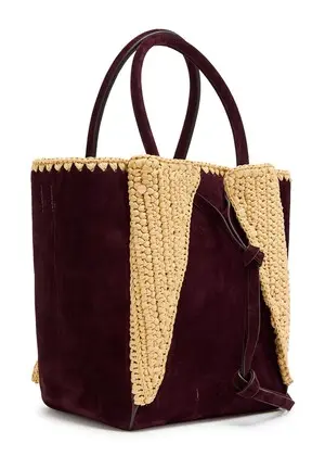 Gabriela Hearst Marija Small Raffia And Suede Tote Bag