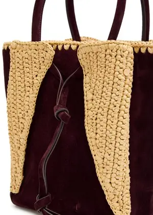 Gabriela Hearst Marija Small Raffia And Suede Tote Bag