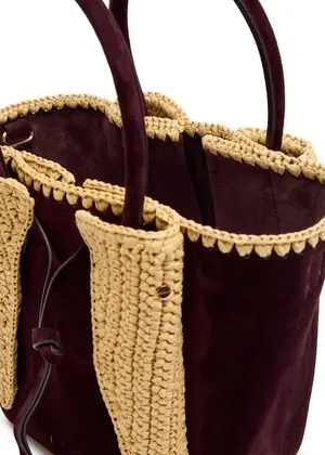 Gabriela Hearst Marija Small Raffia And Suede Tote Bag