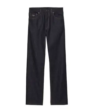 Prada Regular Raw Denim Jeans - Blue