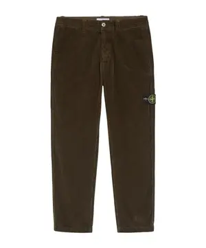Stone Island Straight-leg Corduroy Trousers - Black