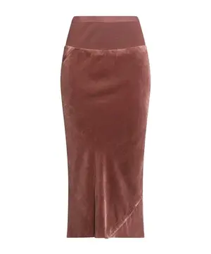 Rick Owens Stylish Solid Color Velvet Flared Skirt - Red