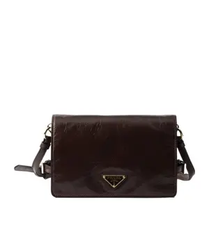 Prada Leather Shoulder Bag - Dark Brown