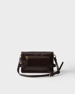 Prada Leather Shoulder Bag - Dark Brown