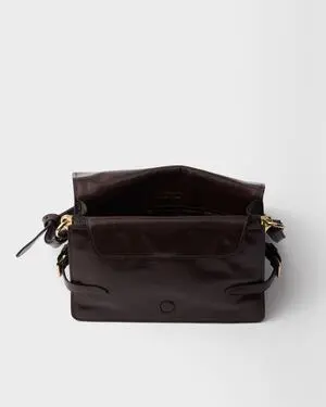 Prada Leather Shoulder Bag - Dark Brown