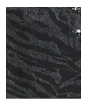 GANNI Zebra-striped Denim Wrap Skirt