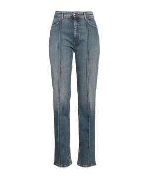 Sportmax High Waist Straight Leg Washed Denim Jeans