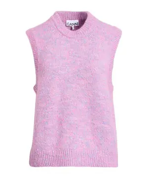 GANNI Fashion Sleeveless Crew Neck Knit Tank Top - Pink