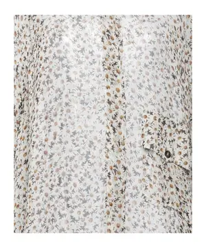 GANNI Floral Long Sleeve Chiffon Shirt