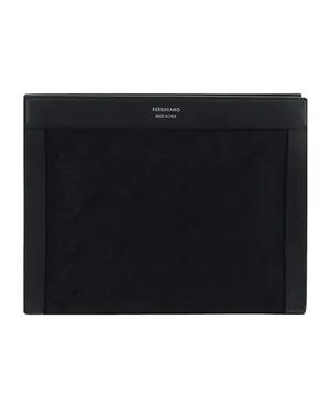 FERRAGAMO Jacquard Logo Pouch - Black