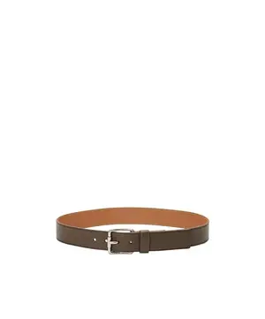Loewe Roller Curve Belt In Grained Calfskin - Brown