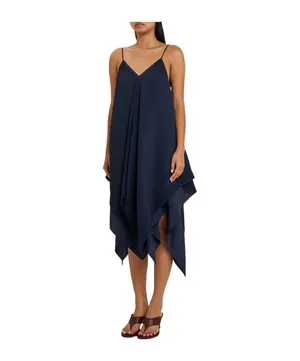 J.W.ANDERSON Pleated Asymmetric Chiffon Midi Dress