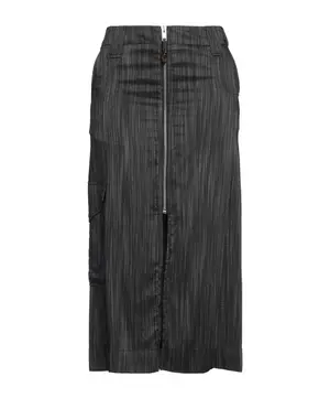GANNI Fashion Solid Color High-waist A-line Midi Skirt - Black