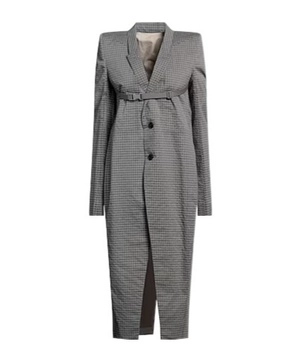 Rick Owens Two-tone Checked Coat - Gray