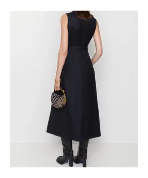 Burberry Belted Checked Sleeveless Dress