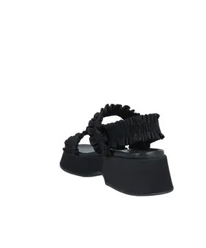 GANNI Fashion Versatile Solid Color Satin Mule Sandals