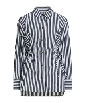 GANNI Long-sleeved Striped Shirt - Gray