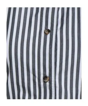 GANNI Long-sleeved Striped Shirt - Gray