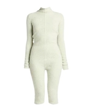 Rick Owens Solid-color Knitted Long-sleeved Jumpsuit - White