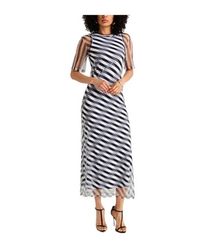 Sportmax Fitted Striped Tulle Dress
