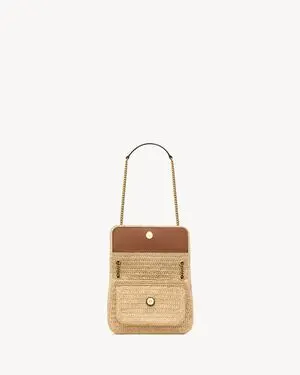 Saint Laurent Niki Mini In Raffia With Chain Strap