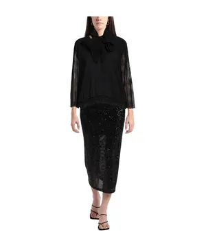 GANNI Bow Detail Chiffon Shirt