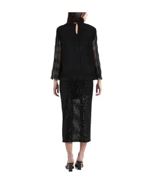 GANNI Bow Detail Chiffon Shirt