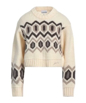 GANNI Multi-color Knit Top - Nude