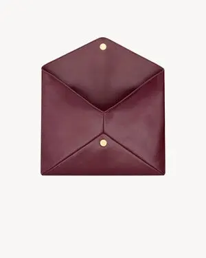 Saint Laurent Cassandre Large Envelope Pouch In Shiny Leather