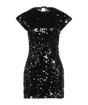 GANNI Sequined Mini Dress - Black