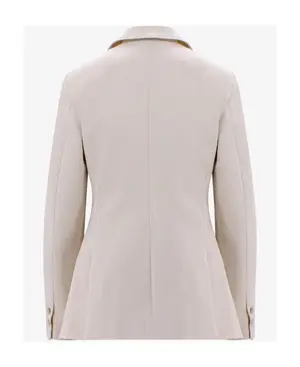 SEMICOUTURE Double-breasted V-neck Blazer With Cuff Buttons
