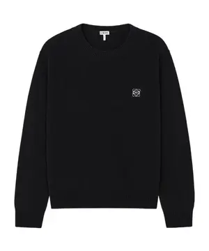 Loewe Anagram-embroidered Wool Jumper - Black