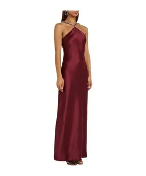 Staud Cadence Embellished Satin Maxi Dress