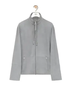 Loewe Long-sleeved Leather Jacket - Light Gray