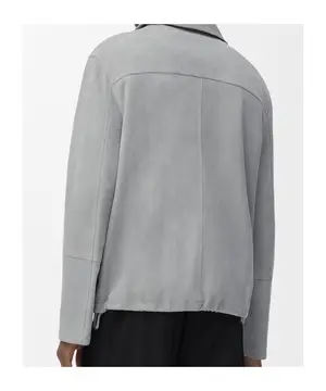 Loewe Long-sleeved Leather Jacket - Light Gray