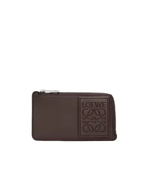 Loewe Zip-up Coin Cardholder - Dark Brown