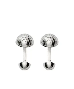 Burberry Engraved Check Cufflinks - Silver