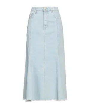 GANNI Light-colored Denim Midi Skirt